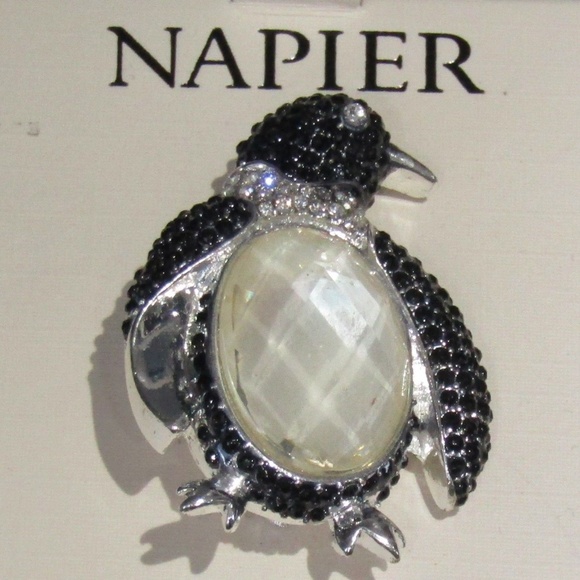 Napier | Jewelry | New In Box Napier Rhinestone Penguin Pin Brooch ...